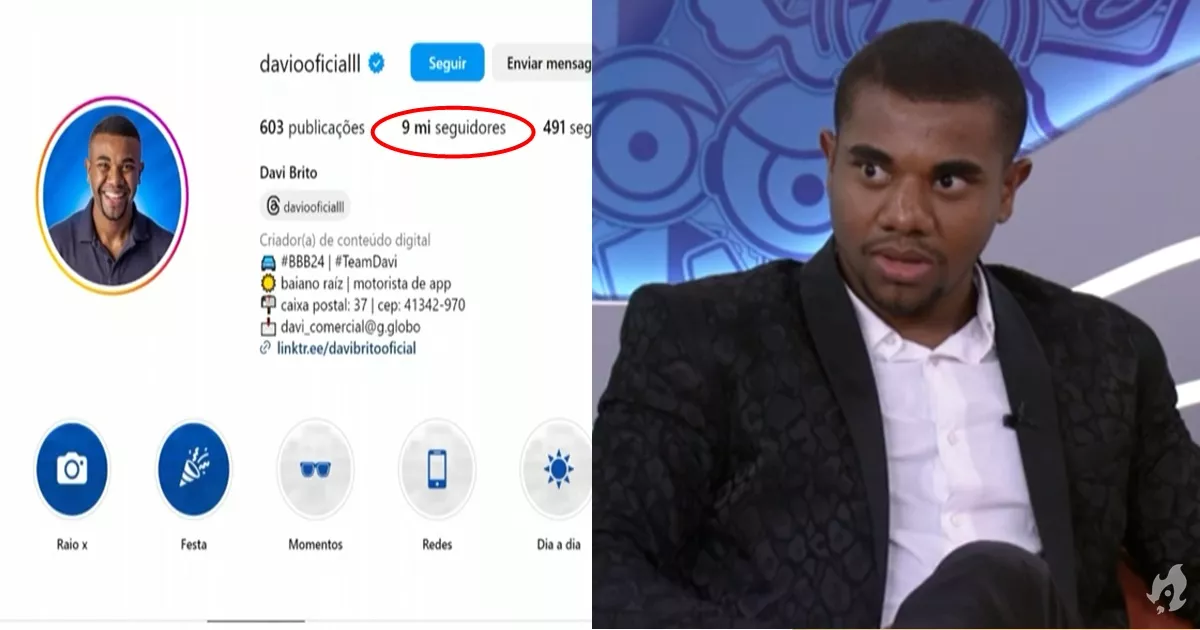 » Davi fica em choque ao descobrir que bateu 9 milhões de seguidores no ...
